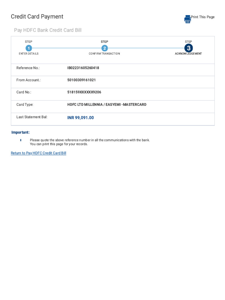 Welcome To HDFC Bank NetBanking | PDF