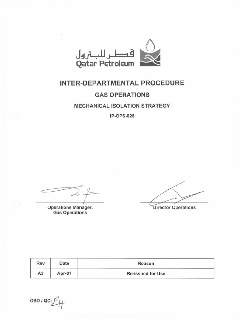 IP-OPS-Mechanical Isolation | PDF | Valve | Leak