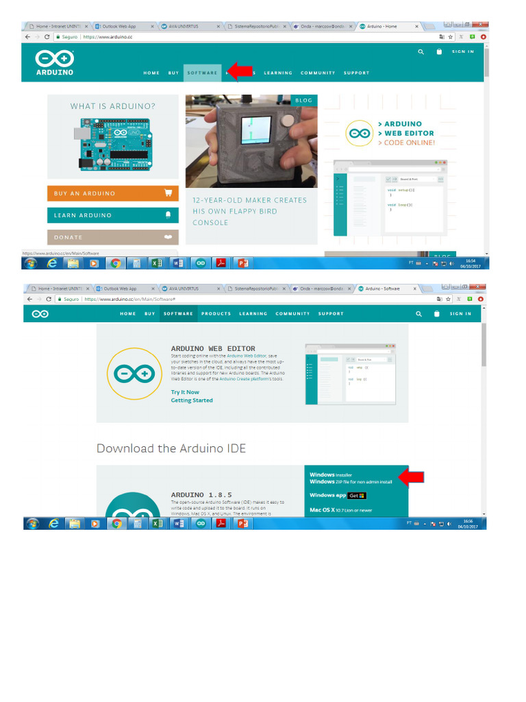 Como Baixar A IDE Do ARDUINO | PDF