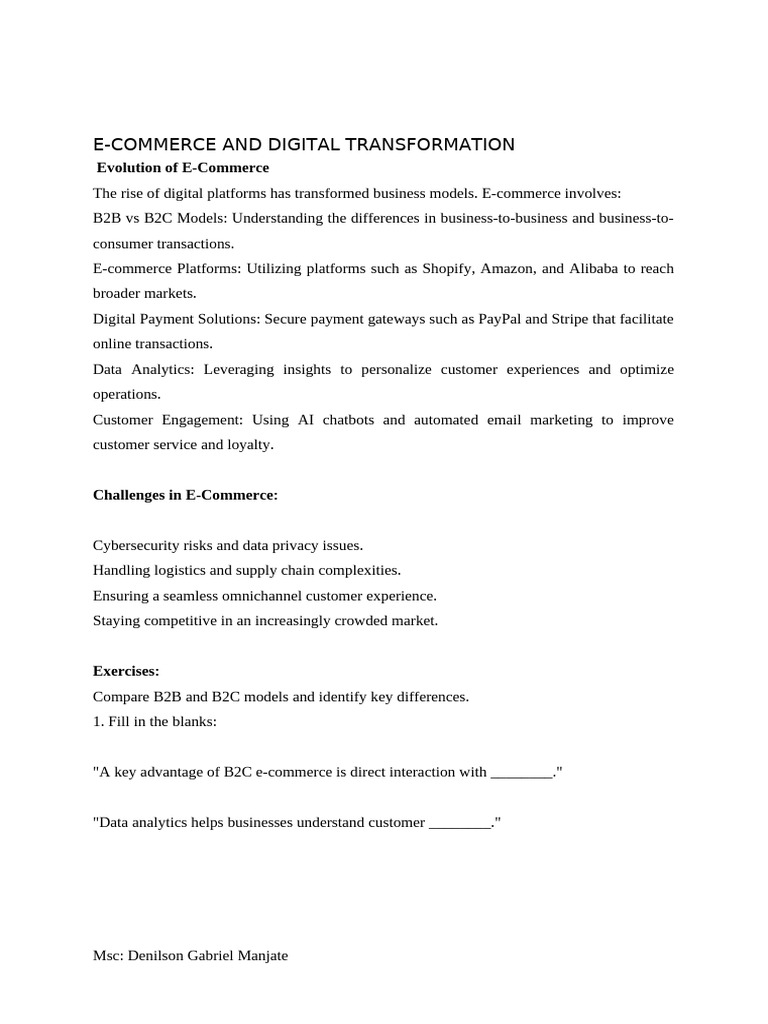E-Commerce Trends and Challenges | PDF