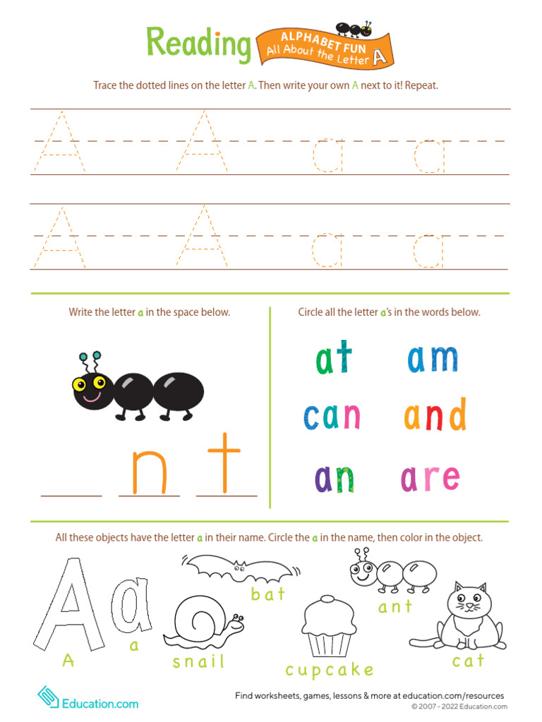 Letter A Learning Activities | PDF