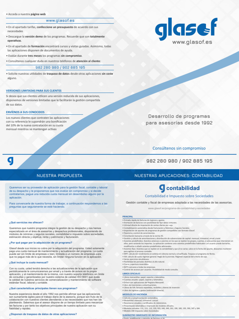 Glasof Programas para Asesorias | PDF | Contabilidad