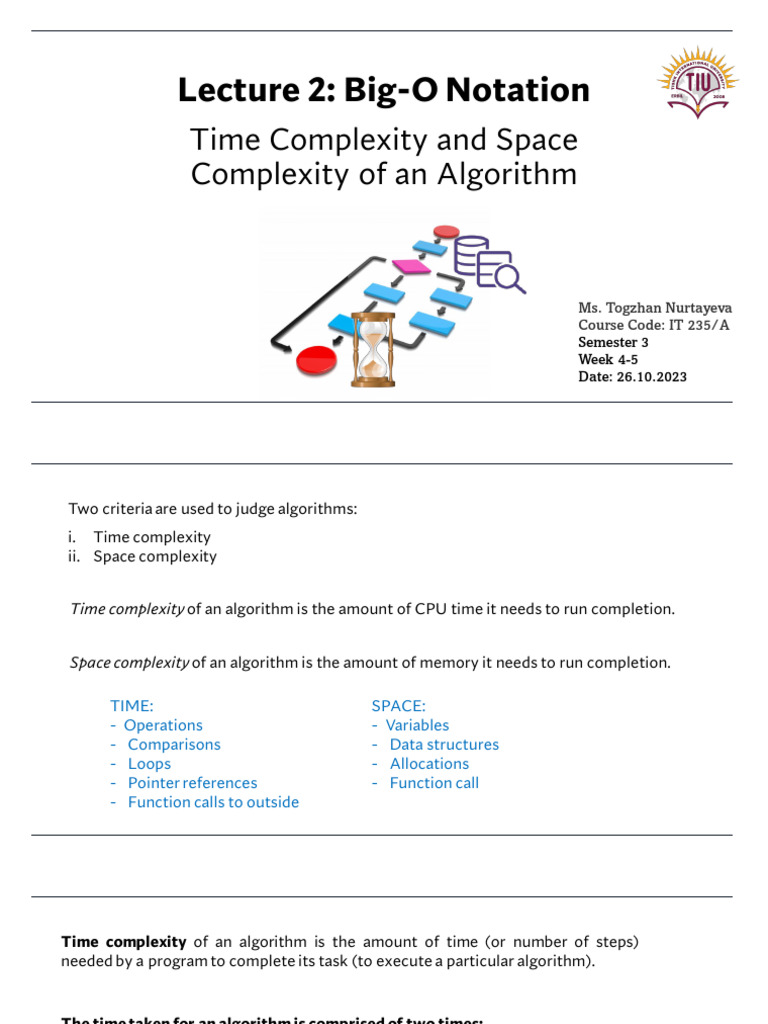 Time and Space Complexity Overview | PDF | Time Complexity | Computer Program