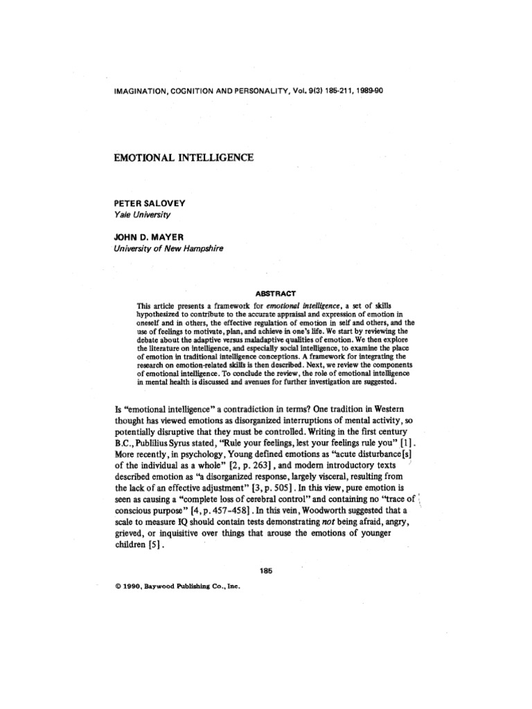 Salovey & Mayer, 1990a | PDF