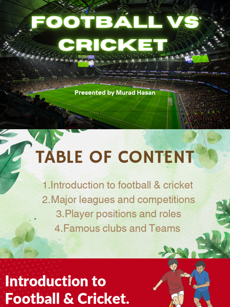Football Vs Cricket | PDF