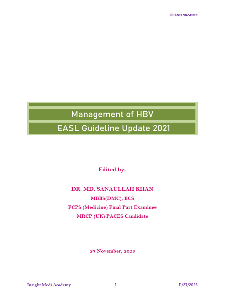 HBV Management Guidelines 2021 Update | PDF | Cirrhosis | Hepatitis B
