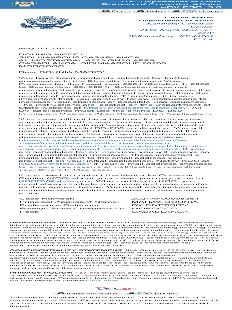 Diversity Visa Program Selection Notice | PDF | Immigration | Human ...