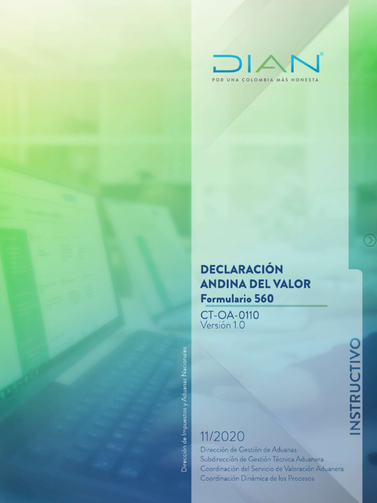 Instructivo Formulario Declaracion Andina de Valor-560 | PDF