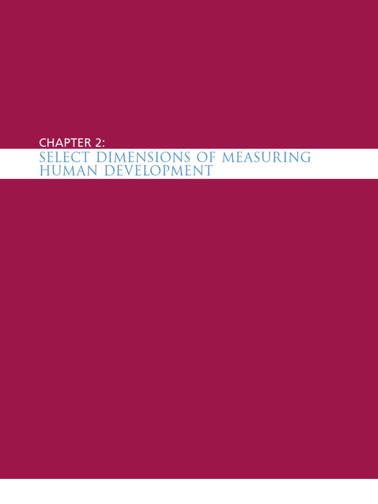 Select Dimensions of Measuring Human Development | PDF | Human ...