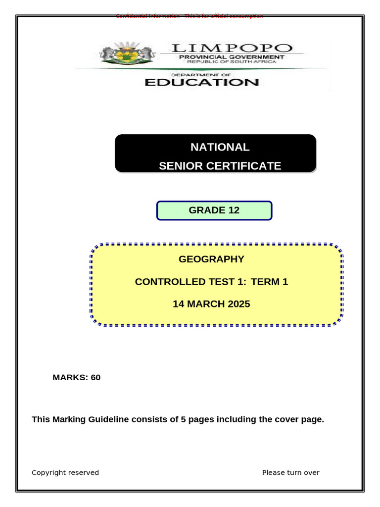 Geography Grade 12 Test Guidelines | PDF | Valley | Erosion