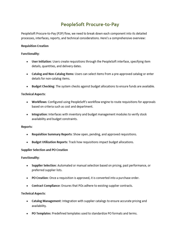 PeopleSoft Procure-to-Pay | PDF | Accounts Payable | Point Of Sale