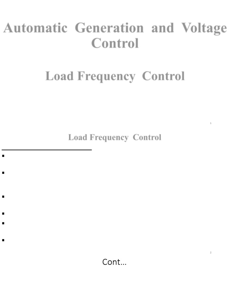Automatic Generation and Voltage Control | PDF | Electromagnetism ...