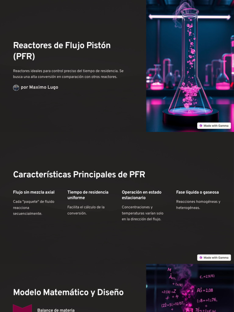 Reactores de Flujo Piston PFR | PDF | Reactor Quimico | Química