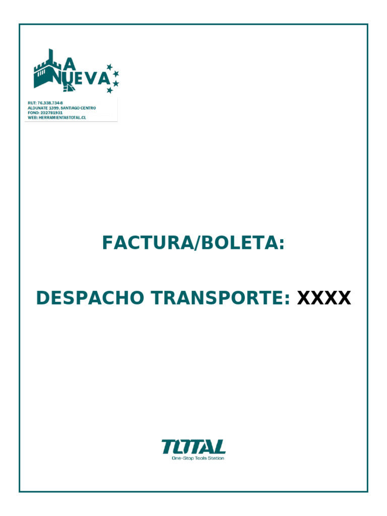 Factura y Boleta de Despacho Transporte | PDF