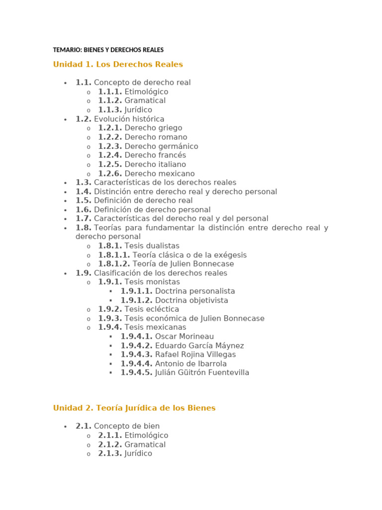 TEMARIO-BIENES Y DERECHOS REALES | PDF | Posesión adversa | Propiedad