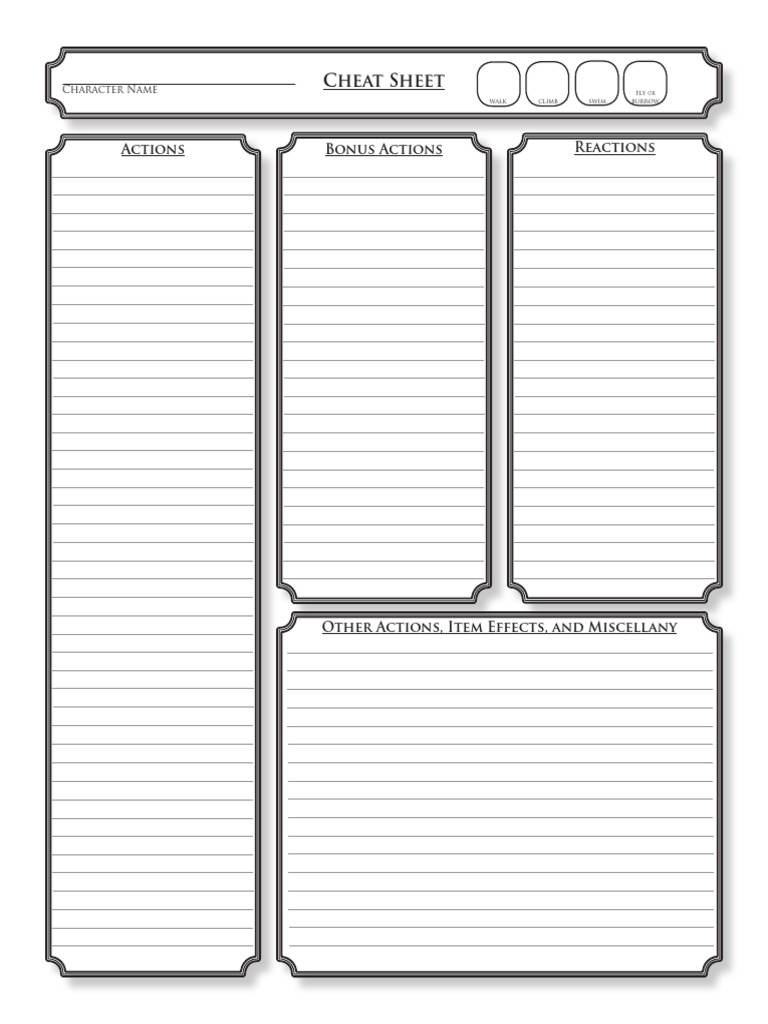 681557-Dd Char Sheet v6 Cheat Sheet | PDF