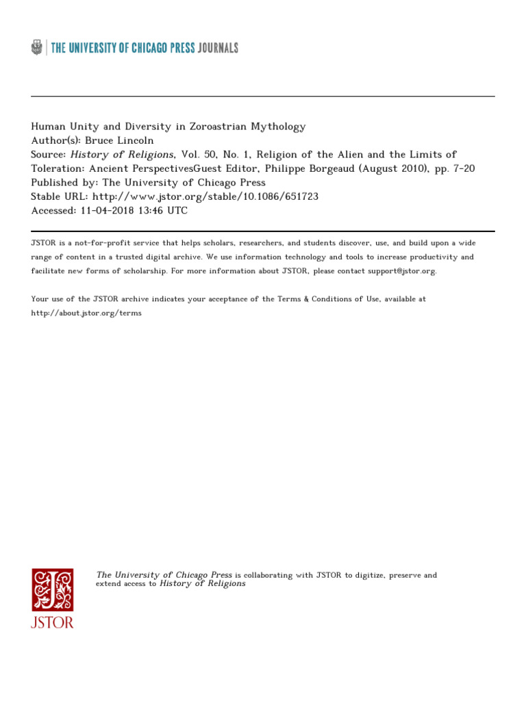 Zoroastrian Myth: Unity and Diversity | PDF | Demons