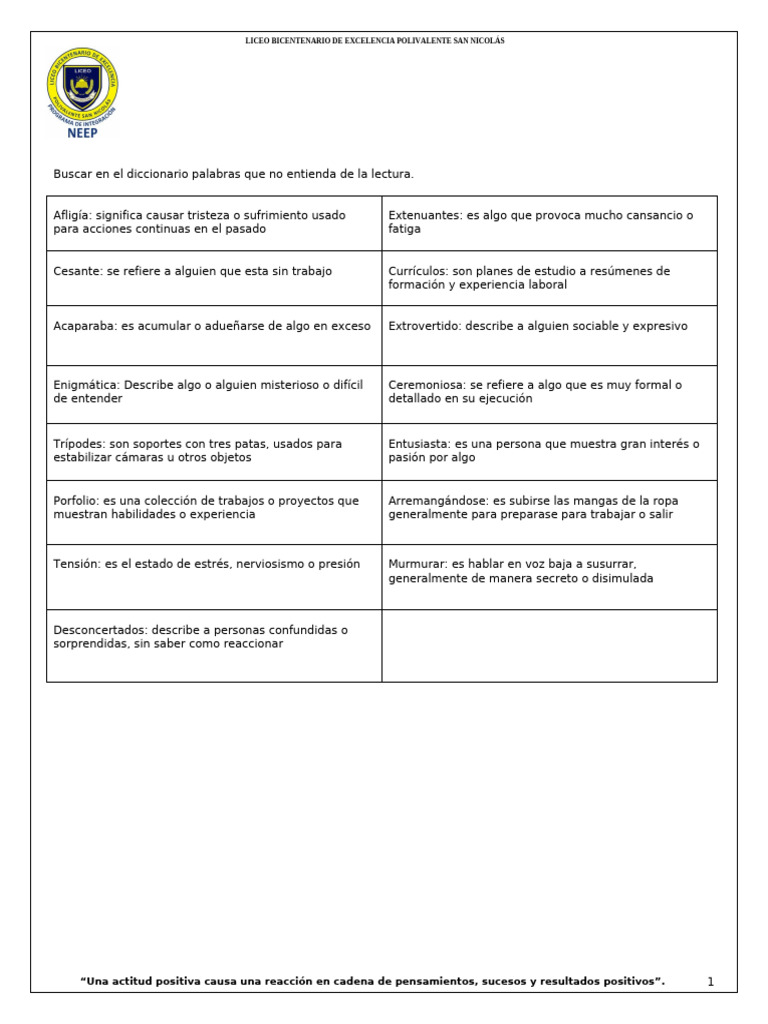 Glosario de Términos Clave Educativos | PDF