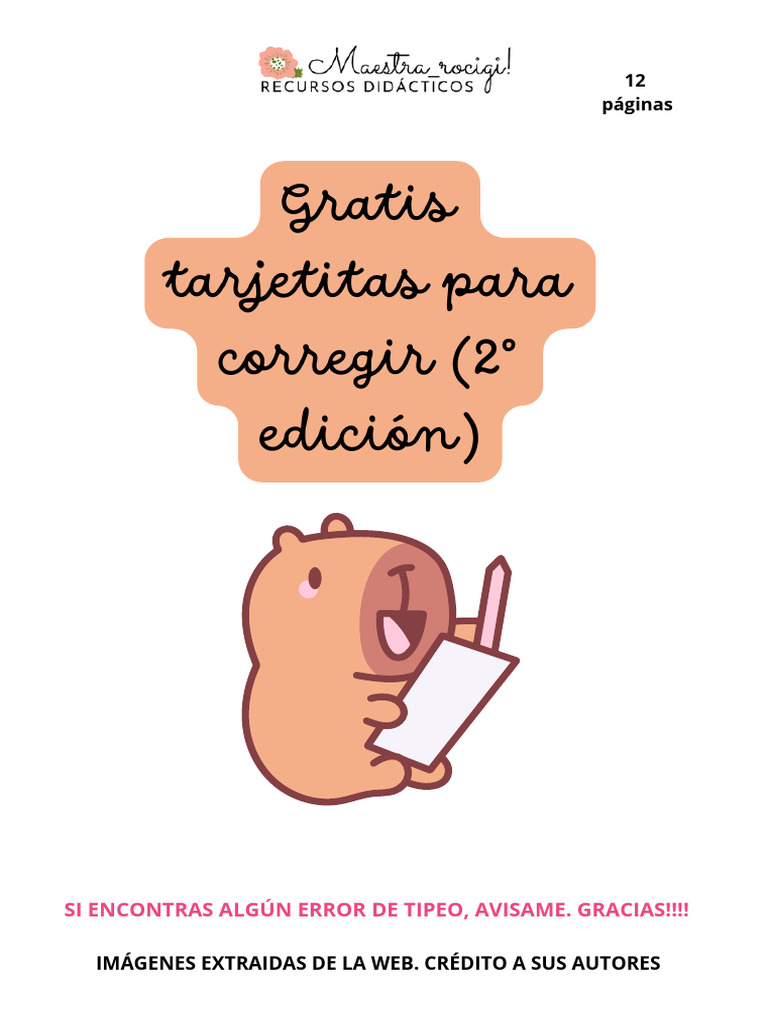 2° Edición Tarjetitas para Corregir | PDF