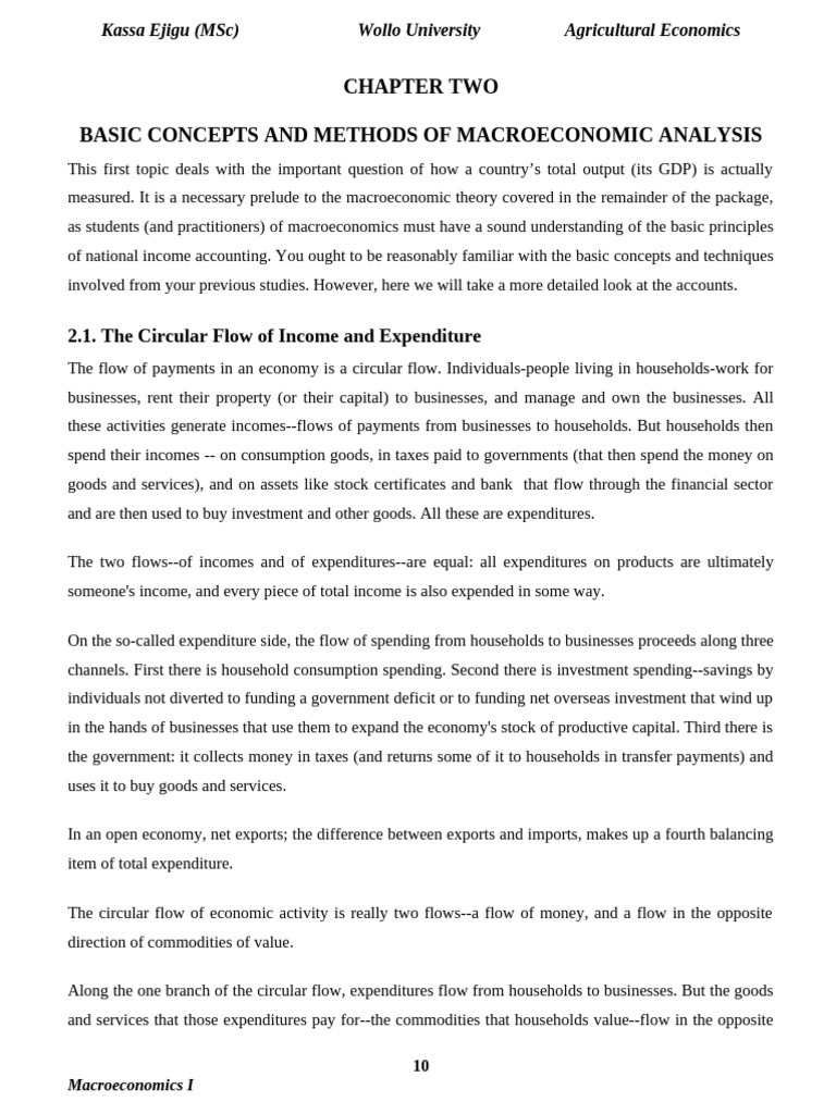 Chapter 2 Basic Concepts and Methods of Macroeconomic Analysis | PDF | Gross Domestic Product ...