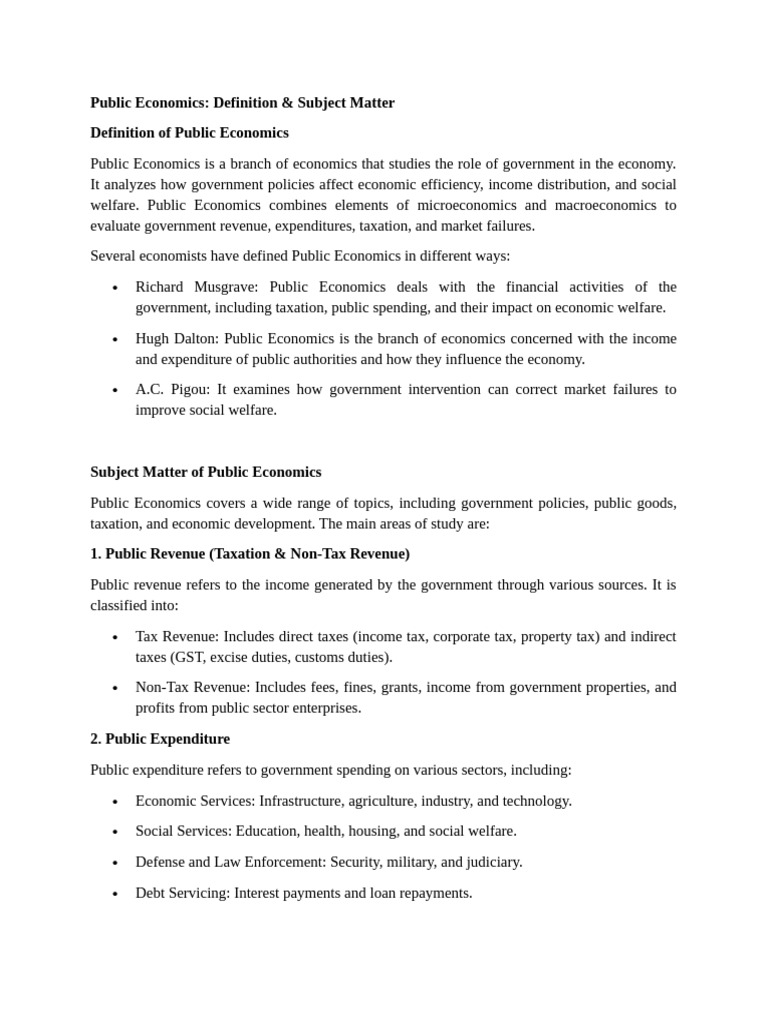 Understanding Public Economics and Intervention | PDF | Taxes | Externality