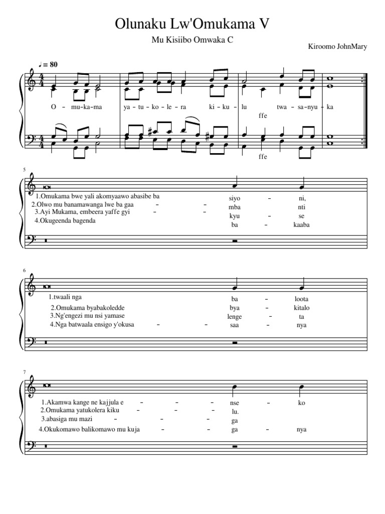 Olunaku Lw'Omukama 4 Yr C - JM | PDF