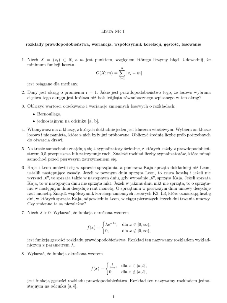 Mpsi Lista Zadan 1 | PDF