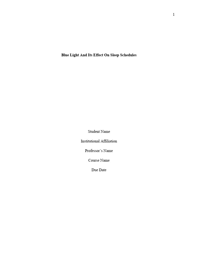 Blue Light's Impact on Sleep Quality | PDF | Sleep