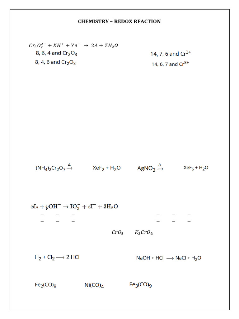 Xi ND Iit Che CPT QP 07.04.2025 | PDF | Redox | Chemical Reactions