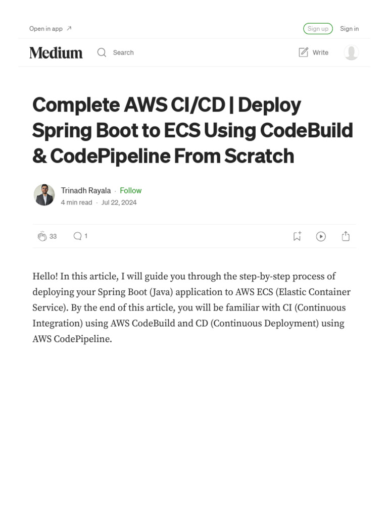 Complete AWS CI - CD - Deploy Spring Boot To ECS Using CodeBuild & CodePipeline From Scratch ...