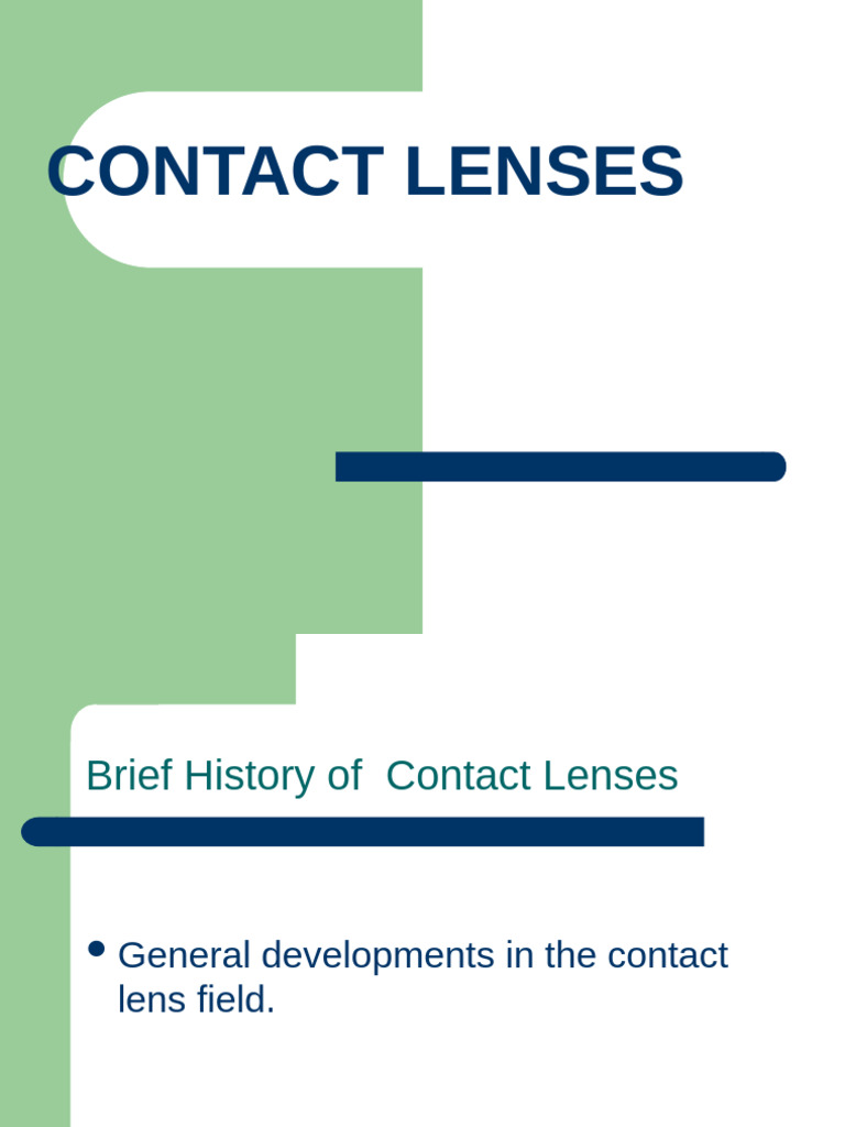 ContactLens Prsesntation A-1.minto | PDF | Cornea | Contact Lens