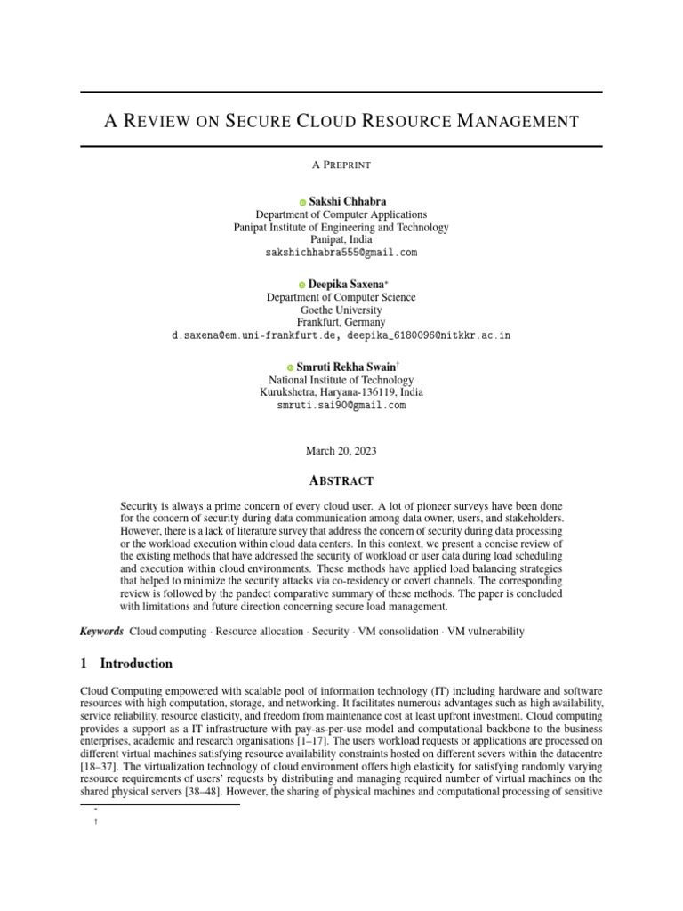 A_Review_on_Secure_Cloud_Resource_Manage | PDF | Cloud Computing | Virtual Machine