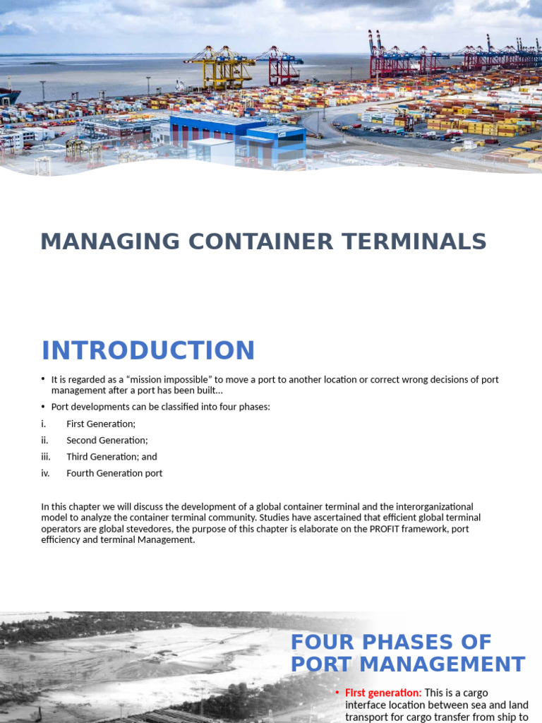 Managing Container Terminals Pdf Containerization Port