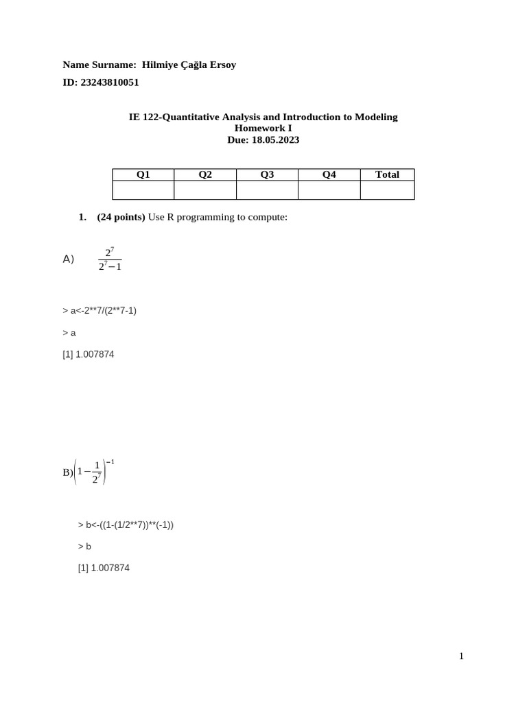 IE122 HW1 Spring 2022 2023 | PDF