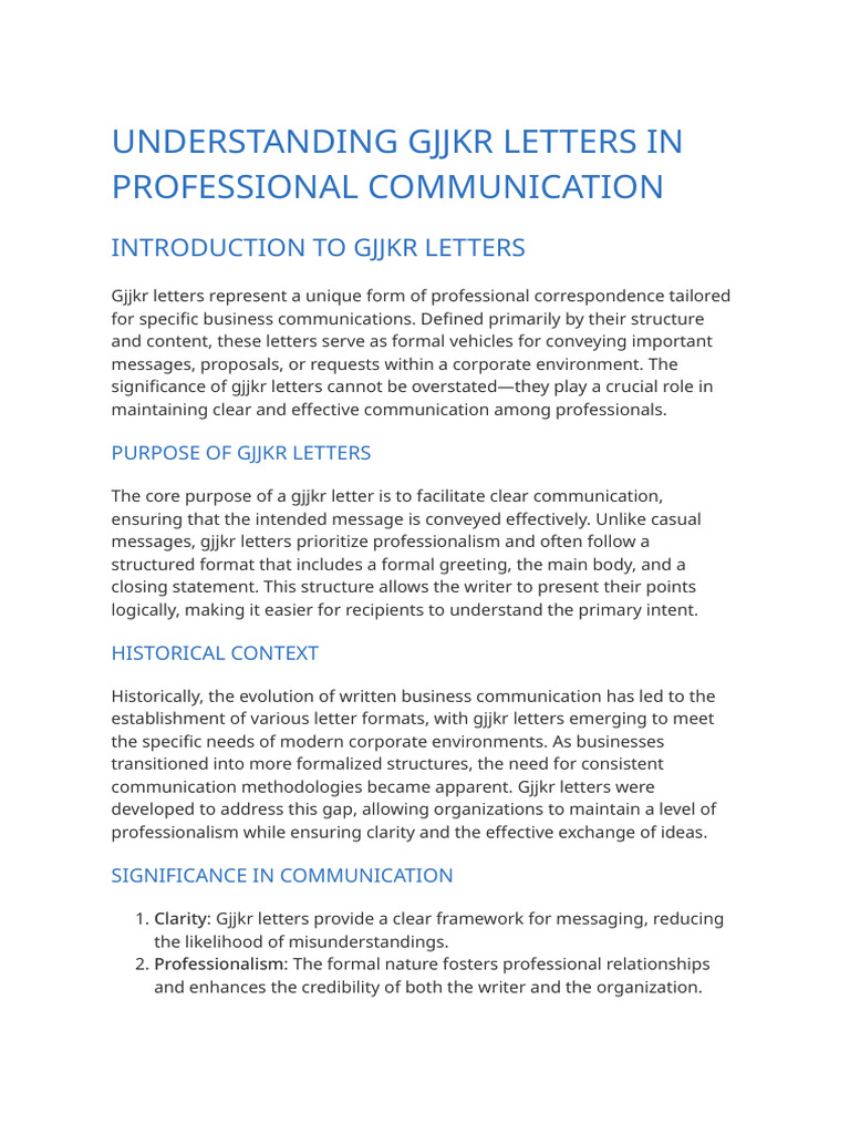 Understanding Gjjkr Letters In Professional Communication | PDF | Communication | Human ...