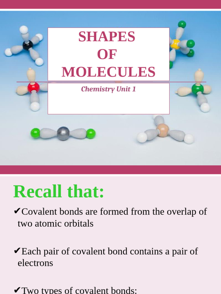 2b. Shapes of Molecules UPDATED | PDF | Chemical Bond | Covalent Bond