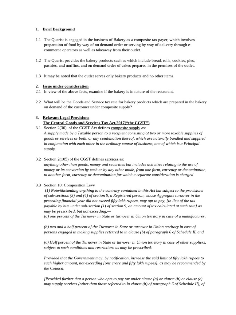 Legal Opinion Restaurant Services | PDF | Taxes | Government Finances