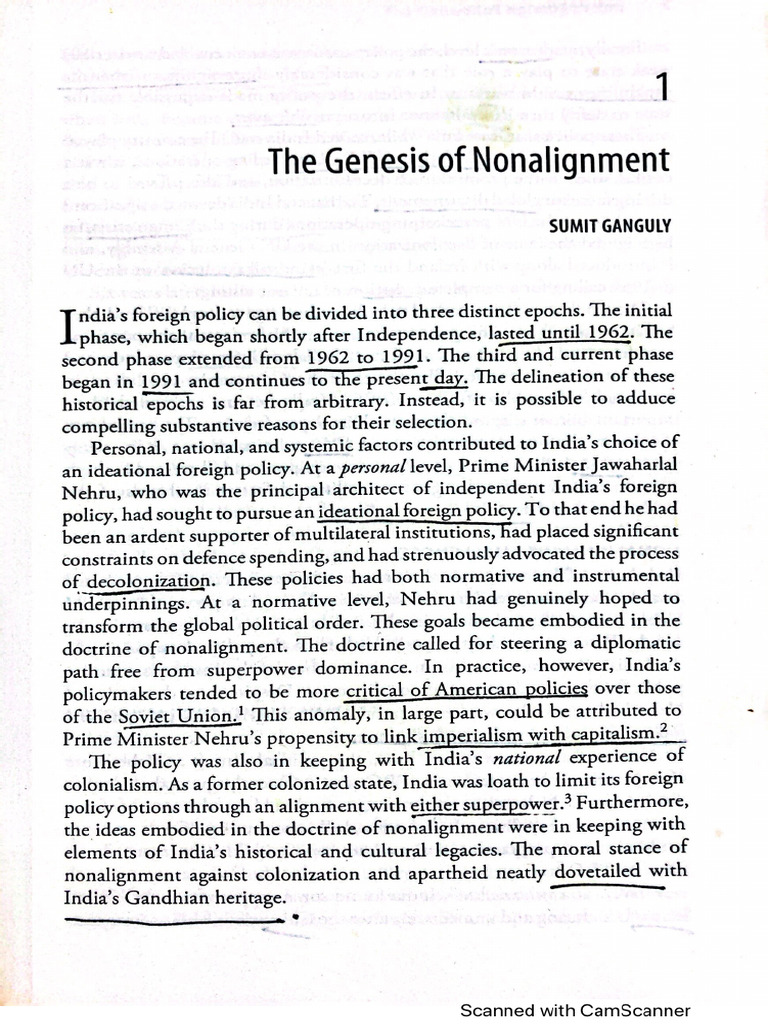 chaptr1 The genesis of NAM Sumit Ganguly | PDF