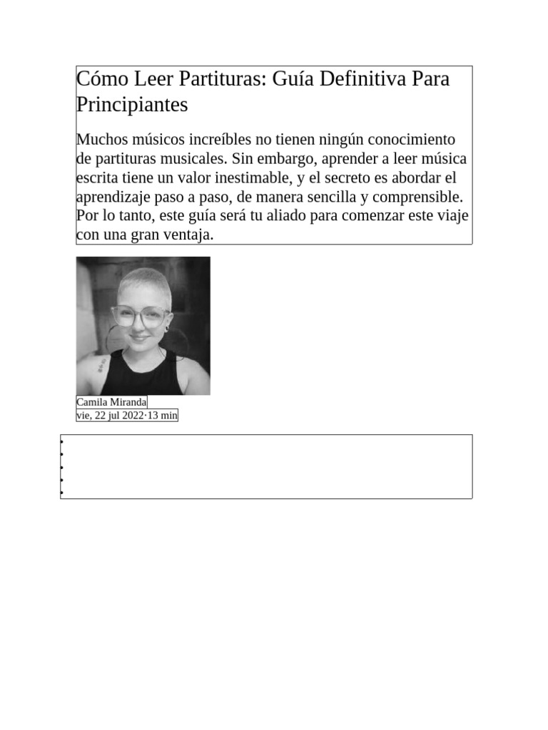 Cómo Leer Partituras para Principiantes | PDF | Clave | Notación musical