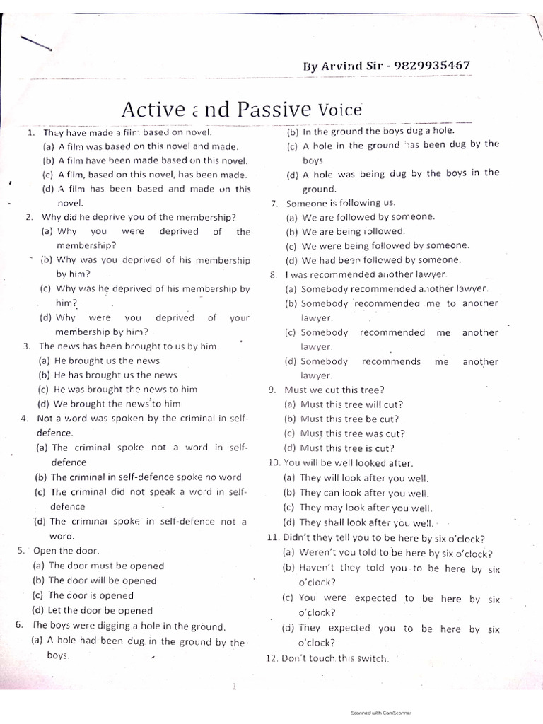 Active & Passive Voice | PDF