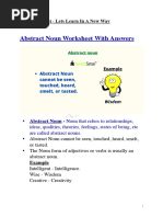 Abstract Noun Worksheet for Class 4 | PDF | Noun | Adjective