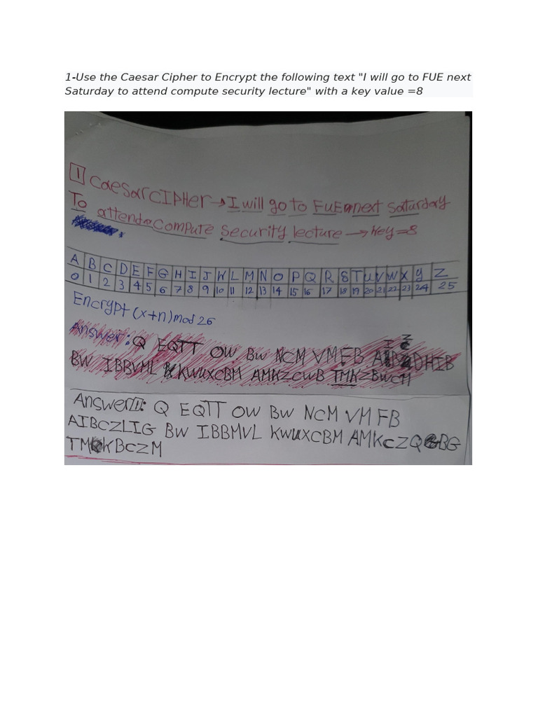 Encrypting Text with Caesar and Playfair Ciphers | PDF