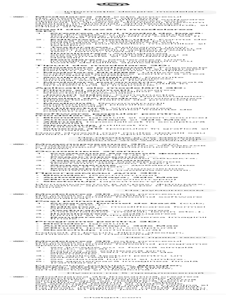 Informații Modelare 3D | PDF