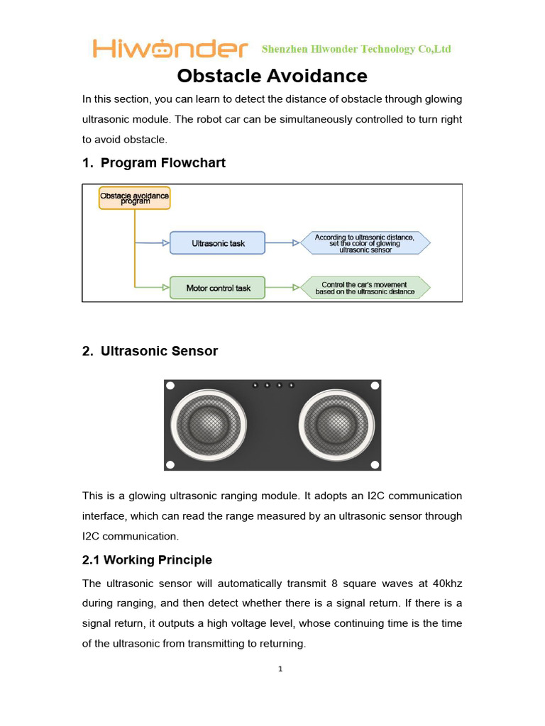 05 obstacle avoidance | PDF | Ultrasound | Rgb Color Model