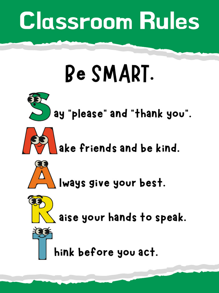 Colorful Creative Classroom Rules Poster | PDF