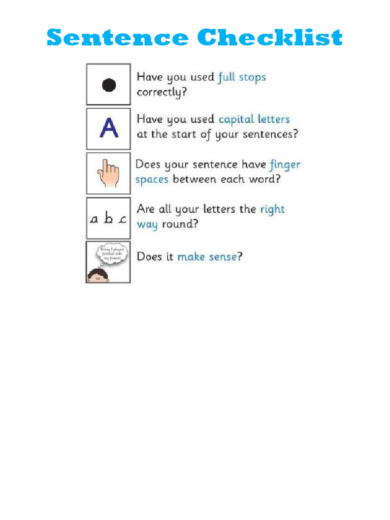 Sentence Checklist | PDF
