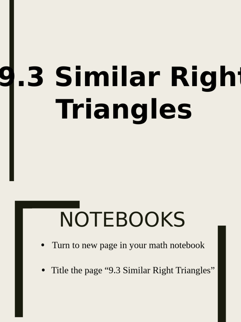 Ch. 9.3 - Similar Right Triangles & Geometric Mean-1 | PDF | Triangle ...