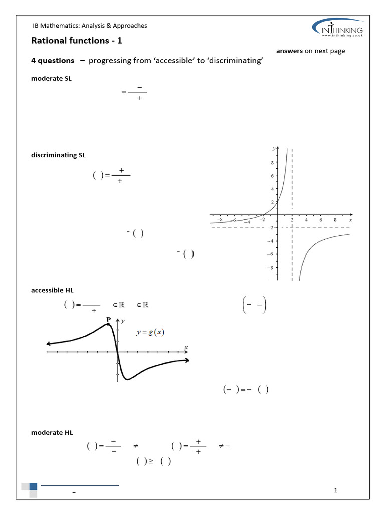 4 Qs Rational Functions 1 With Answers | PDF | Function (Mathematics) | Analysis