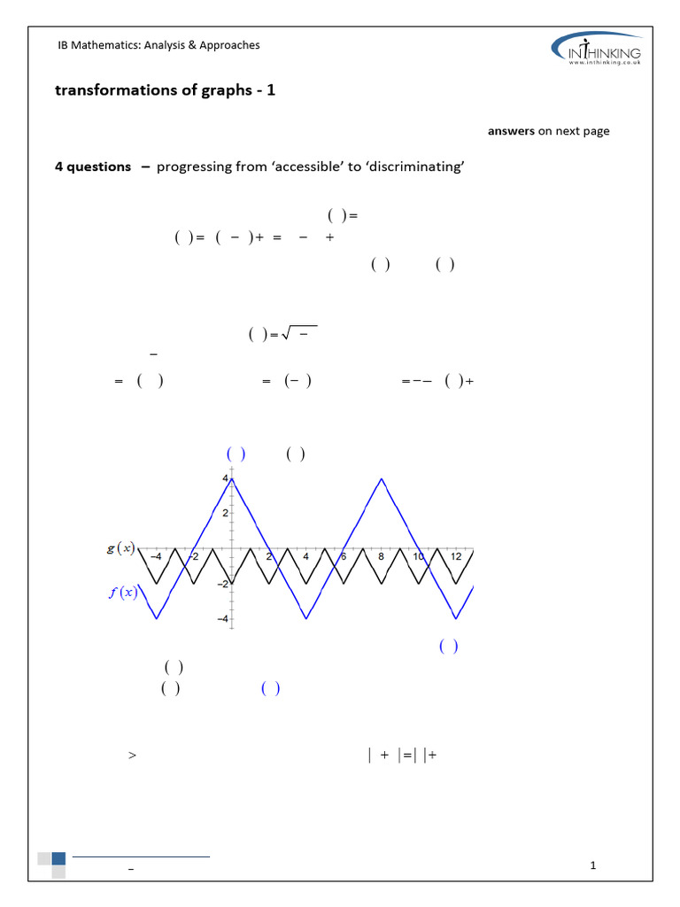 4 Qs Transformations Graphs 1 With Answers | PDF