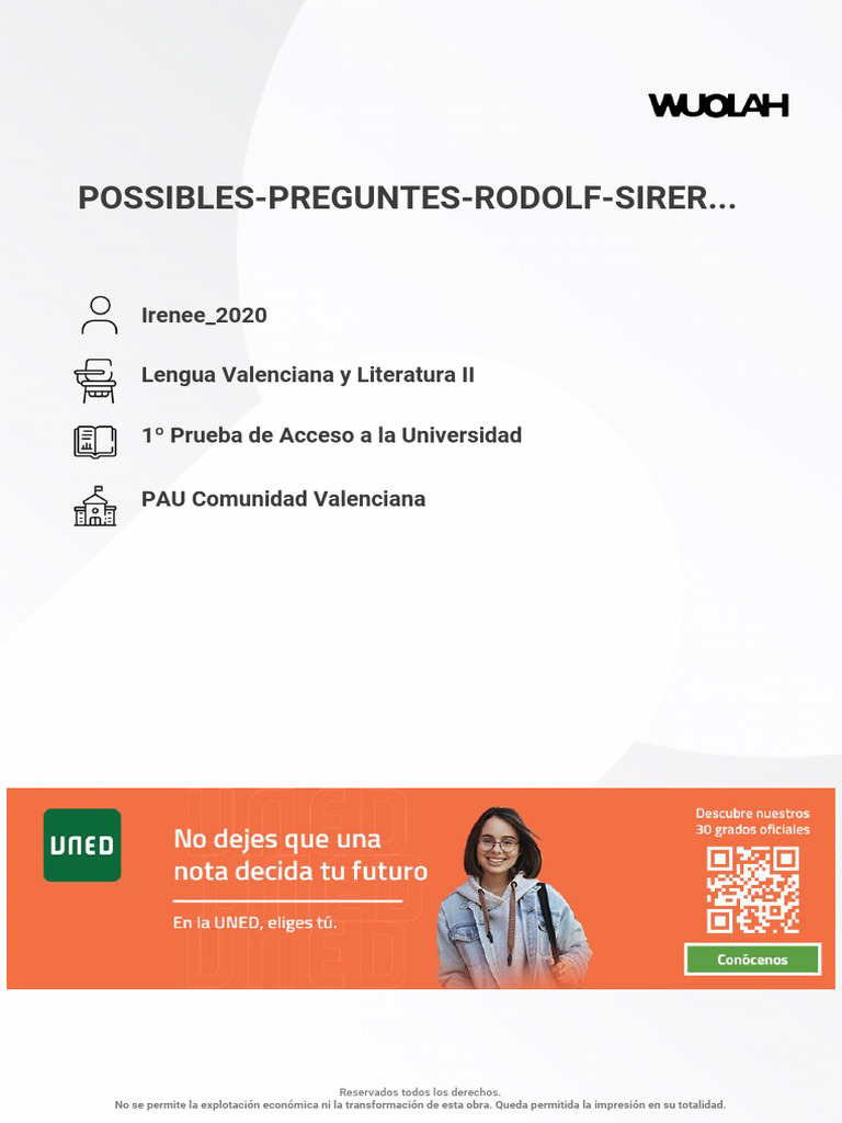 Wuolah Free POSSIBLES PREGUNTES RODOLF SIRERA | PDF